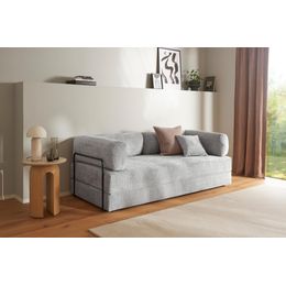 Schlafsofa HOMSY BY ANA JOHNSON "Folda Dauerschl&auml;fer, B: 206 cm, Liegefl. 181x198 cm", hellgrau, B:206cm H:72cm T:94cm, Sofas, Schlafsofa, mit Bett-/Schlaffunktion, inkl. 1x Zierkissen, Tonnentaschenfederkern