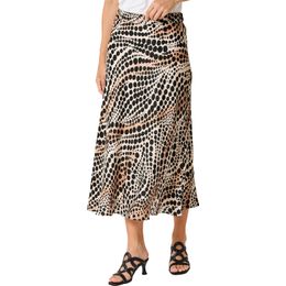 CREATION L PREMIUM Damen Schlupfrock im Seiden-Viskose-Mix elfenbein-schwarz-bedruckt Gr&ouml;&szlig;e 20