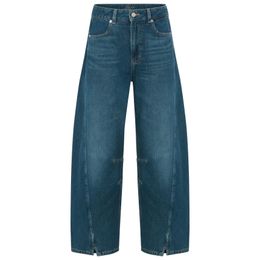 High-waist-Jeans BOSS Orange "DIANA HR C Premium Damenmode", Damen, Gr. 27, L&auml;nge 26, blau (medium blau 420), Denim/Jeans, Obermaterial: 100% Baumwolle, unifarben, weit, unten schmal 7/8-L&auml;nge, Jeans High-Waist-Jeans, im Balloon Fit, Baumwoll-Denim