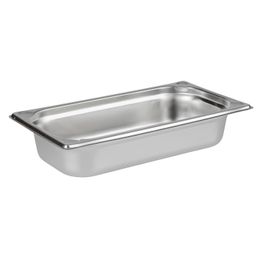 Aufbewahrungssystem APS "GN 1/3 Beh&auml;lter 32,5 x 17,6 cm", silberfarben, B:17,5cm H:6,5cm L:32,5cm, Edelstahl, Lebensmittelaufbewahrungsbeh&auml;lter, Gastronorm-Beh&auml;lter, zum Anrichten und Lagern von Speisen