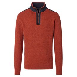 Troyer Casamoda "Casamoda Stricktroyer uni", Herren, Gr. L, orange, 100% Baumwolle, Pullover Troyer