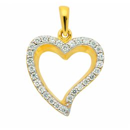 Adelia&acute;s Kettenanh&auml;nger ADELIA&acute;S "Herzanh&auml;nger 333 Gold ( 8K ) mit Zirkonia", silber, Schmuckanh&auml;nger, Damen, mit Zirkonia, Gold, Kettenanh&auml;nger, Goldanh&auml;nger Herz