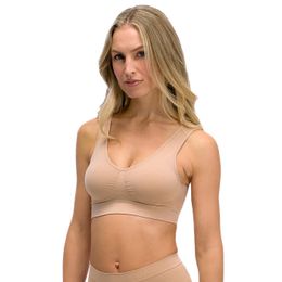 B&uuml;gelloser BH MAGIC BODYFASHION "Comfort Bra", Damen, Gr. L, N-Gr, cappuccino, Obermaterial: 89% Polyamid, 11% Elasthan, BHs, bequemer, nahtloser und b&uuml;gelloser BH