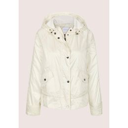 Madeleine Mode Kurzjacke MADELEINE "Jacke Outdoorjacke mit Kapuze, Raglan&auml;rmel", Damen, Gr. 34, wei&szlig; (perlwei&szlig;), Obermaterial: 100% Polyamid PA., Modern, normal, Jacken Kurzjacke