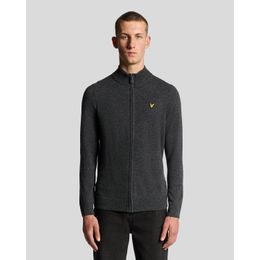 Lyle & Scott Lyle & Scott Lambswool-Mix Rei&szlig;verschluss-K cardigan - Grau