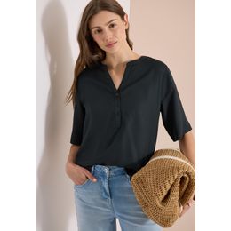 Kurzarmbluse Cecil, Damen, Gr. L (42), palm breeze gr&uuml;n, Web, Obermaterial: 100% Viskose, unifarben, regular fit normal, Rundhals, Blusen, mit Knopfleiste