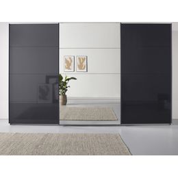 Schwebet&uuml;renschrank Rauch "Kleiderschrank Schrank Garderobe Ankleide TOPSELLER OTELI", grau (graumetallic, hochglanz effektgrau), B:360cm H:229cm T:62cm, Holzwerkstoff, Schr&auml;nke, Schwebet&uuml;renschrank, Breiten 203/271/315/360 cm H&ouml;hen 210/229 cm MADE IN GERMANY