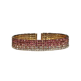 Steuer Modeschmuck Armreif Strass-Armspange pink/rosa