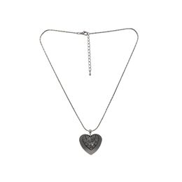 Steuer Modeschmuck Anh&auml;nger mit Kette 2 Herzen bewegliches Herz mit Rosenapplikation