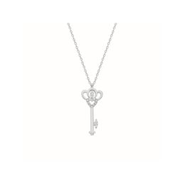 dKeniz Anh&auml;nger mit Kette Herzschl&uuml;ssel 925/- Sterling Silber rhodiniert Zirkonia Wei&szlig;