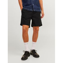 Jack & Jones Shorts JACK & JONES "JPSTJAIDEN JJSUMMER JOGGER SHORT SN", Herren, Gr. S, N-Gr, schwarz, Twill, Obermaterial: 74% Baumwolle, 26% Leinen, unifarben, Basic, relaxed fit kniefrei, Hosen Shorts, mit elastischem Bund