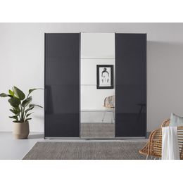Schwebet&uuml;renschrank Rauch "Kleiderschrank Schrank Garderobe Ankleide TOPSELLER OTELI", grau (graumetallic, hochglanz effektgrau), B:203cm H:210cm T:62cm, Holzwerkstoff, Schr&auml;nke, Schwebet&uuml;renschrank, Breiten 203/271/315/360 cm H&ouml;hen 210/229 cm MADE IN GERMANY