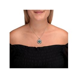 ZEEme Gemstones Halskette Silber 925 rhodiniert 42/45cm lang mit rek. T&uuml;rkis 8x10mm