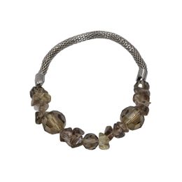 Steuer Modeschmuck Armband Stretch silberfarben mit Rauchquarz