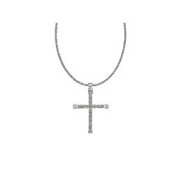 ZEEme Basic Halskette Silber 925 poliert mit Kreuz-Anh&auml;nger 55cm lang K&ouml;nigskette 2,2mm breit