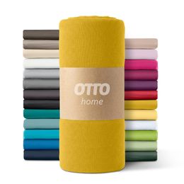 Spannbettlaken OTTO HOME "PAPRIKA", gelb (curry), B:200cm L:200cm, Microfaser-Jersey, Obermaterial: 100% Polyester, Bettlaken, Spannbettlaken, Bettlaken Laken in zwei Qualit&auml;ten: Fleece & Jersey, schnelltrocknend