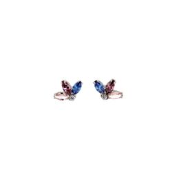 LEIS Ohrstecker 925 Sterling Silber rhodiniert Gl&auml;nzend Blume Zirkonia bunt