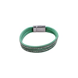 Steuer Modeschmuck Armband Velours Armband t&uuml;rkis mit Strass