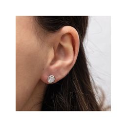 ZEEme Basic Ohrringe Silber 925 rhodiniert mit wei&szlig;en Zirkonia-Steinen