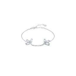 LEIS Armband 925 Sterling Silber rhodiniert Gl&auml;nzend Blume Zirkonia wei&szlig;