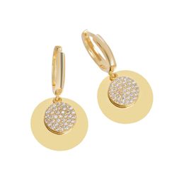dKeniz Ohrh&auml;nger 925/- Sterling Silber vergoldet Gl&auml;nzend Zirkonia Wei&szlig;