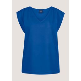Madeleine Mode Blusentop MADELEINE "Shirt &Auml;rmelloses Shirt mit V-Ausschnitt", Damen, Gr. 34, blau (royalblau), Obermaterial: 100% Polyester PES., Modern, normal, V-Ausschnitt, Blusen Blusentop