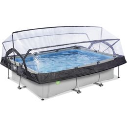 Framepool EXIT "30.20.32.50", hellgrau, B:200cm H:65cm L:300cm, Schwimmbecken, LxBxH: 300x200x65 cm, mit Kartuschenfilter und Universalabdeckung