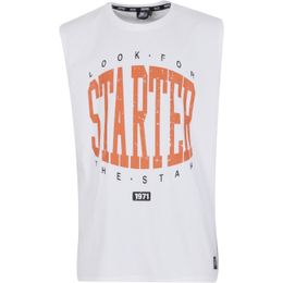 Tanktop STARTER Black Label "Starter Black Label Starter Sleeveless Tee", Herren, Gr. M, wei&szlig;, 100% Baumwolle, normal, Tops Tanktop