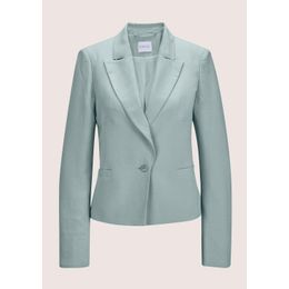 Madeleine Mode Jackenblazer MADELEINE "Kurzblazer Modischer Blazer mit Reverskragen", Damen, Gr. 38, gr&uuml;n (salbei), Obermaterial: 70% Lyocell CLY. 30% Leinen LI., Modern, normal, Blazer