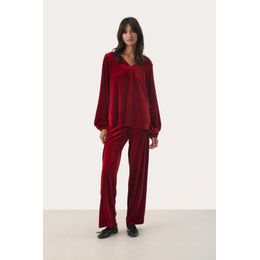 PART TWO Langarm-Bluse Gerade Passform Rhythmic Red dark red