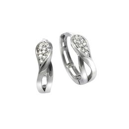 ZEEme Basic Ohrringe Silber 925 rhodiniert mit 24x Zirkonia wei&szlig;