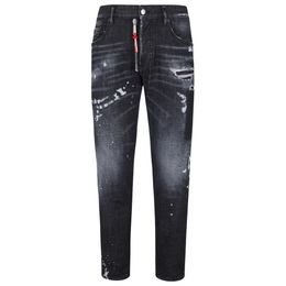 Dsquared2 Skater Jean Ripped Thighs Paint Splatter Black Wash Jeans