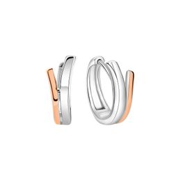 ZEEme Basic Klappcreolen 925/- Sterling Silber rhodiniert/ros&eacute;