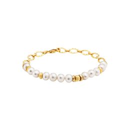 JULIE JULSEN Armband 925/- Sterling Silber vergoldet 12 Perlen 19cm lang