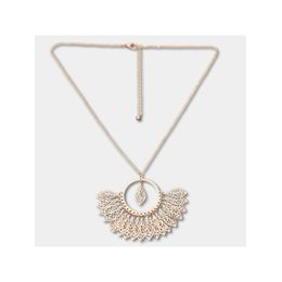 Steuer Modeschmuck Anh&auml;nger mit Kette Bl&auml;ttchenanh&auml;nger an Kette goldfarben
