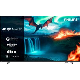 Philips QLED Mini LED-Fernseher "75MLED810/12", Energieeffizienz: F (A-G), schwarz, 75 &Prime;, Fernseher, P5 Perfect Picture Engine, HDR10+, Dolby Atmos, Alexa intergriert