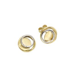 OROLINO Ohrringe Gold 585 zweifarbig mit 6 Brillanten zus. 0,02ct.