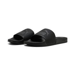 Badesandale Puma "LEADCAT 20 BX", Herren, Gr. 43, schwarz (Puma schwarz, Puma schwarz), Synthetik, unifarben, Schuhe, gepolsterter Lederriemen, geformtes Fu&szlig;bett
