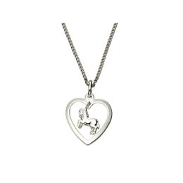 ZEEme Basic Halskette Silber 925 mit Herz und Pferde-Anh&auml;nger 45cm lang