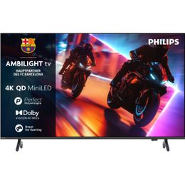 Philips QLED Mini LED-Fernseher "85MLED910/12", Energieeffizienz: F (A-G), schwarz, 85 &Prime;, Fernseher, Ambilight, P5 Perfect Picture Engine, Dolby Vision, Gaming, Alexa, Topseller