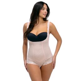 Shaping-Body MAGIC BODYFASHION "Super Control Body", Damen, Gr. S, N-Gr, blossom, Netz, Obermaterial: 85% Polyamid, 15% Elasthan, eng, tiefer Rundhals, Bodys, verleiht der Brust und dem Po ein dezentes Lifting