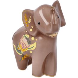 Dekofigur Goebel "Elephant", braun, B:7cm H:15,5cm, Porzellan, Dekofiguren, Figur, Porzellan, Kiombo, Sammelfigur