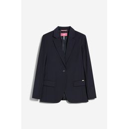 Jackenblazer Cinque "CILIGHT", Damen, Gr. 42, blau (dunkelblau), Web, Obermaterial: 53% Polyamid, 43% Schurwolle, 4% Elasthan, unifarben, regular fit normal, V-Ausschnitt, eingesetzt,&Auml;rmel ohne &Auml;rmelschlitz gerader Abschluss mit Kn&ouml;pfen, Blazer, Mit Markenlabelpl&auml;ttchen