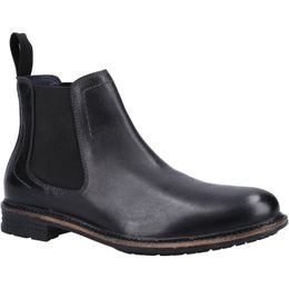 Hush Puppies Justin Chelsea Leder Herren Schwarz Stiefel
