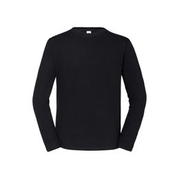 Fruit of the Loom - "Iconic 195 Premium" T-Shirt f&uuml;r Herren Lang&auml;rmlig (Schwarz)