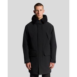 Lyle & Scott Lyle & Scott Schwerer Parka mit Kragen aus Kunstlammfell - Schwarz