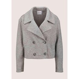 Madeleine Mode Jerseyblazer MADELEINE "Blazer Zweireihiger Kurzblazer mit Revers", Damen, Gr. 34, wei&szlig; (graphit, wollwei&szlig;, melange), Obermaterial: 51% Viskose CV. 28% Polyamid PA. 21% Polyester PES., Modern, normal, Blazer