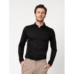 DESOTO Herren Langarmhemd "Jerseyhemd Casual Kent"solid schwarz, Gr. XXXL, Obermaterial: 100% Baumwolle, Hemden