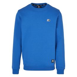Rundhalspullover STARTER Black Label "Starter Black Label Herren Starter Essential Crewneck", Herren, Gr. M, cobaltblau, 65% Baumwolle, 35% Polyester, unifarben, loose fit, Rundhals, Pullover Rundhalspullover