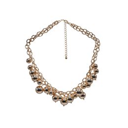 Steuer Modeschmuck Kette zweireihig goldfarben mit verschiedenen Bubbles